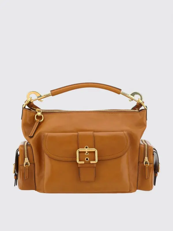 Chloé Leather Handbag With Buckle Detail - Brown