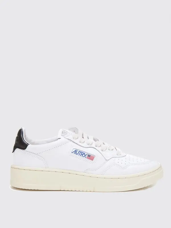 AUTRY Medalist Low Bi Leather Sneakers With Perforated Toe - White