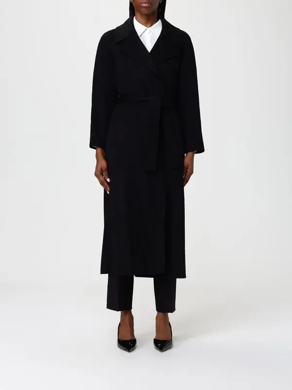 PALTO' Belted Wrap Coat - Black