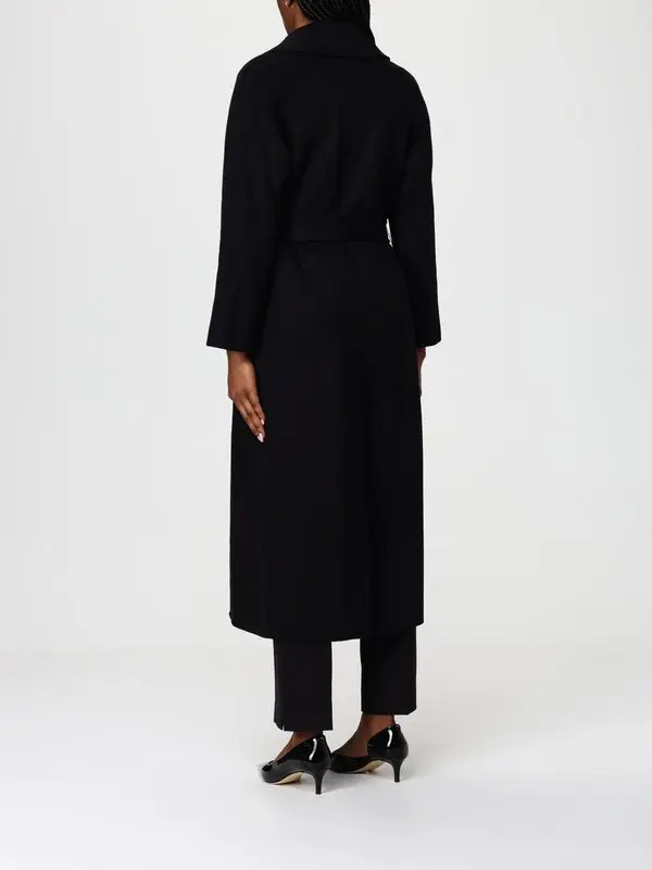 PALTO' Belted Wrap Coat - Black