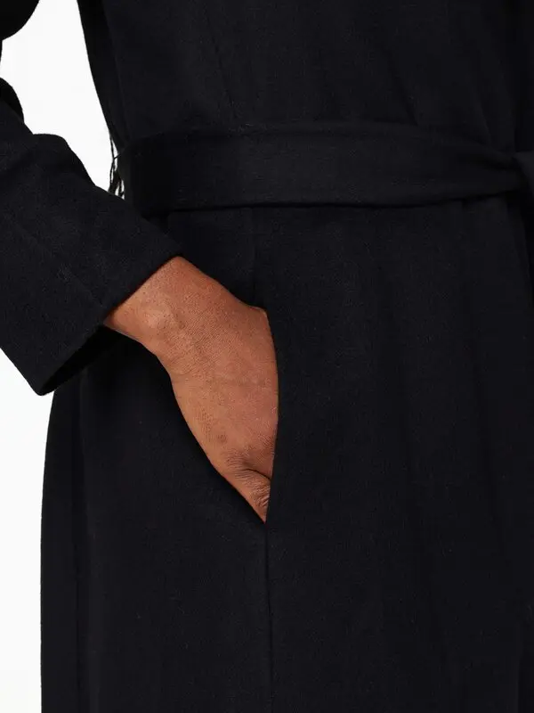 PALTO' Belted Wrap Coat - Black