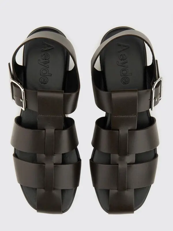 AeydĒ Strappy Flat Sandals - Brown
