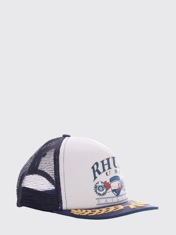 Rhude Cotton And Mesh Nylon Baseball Cap With Printed Logo