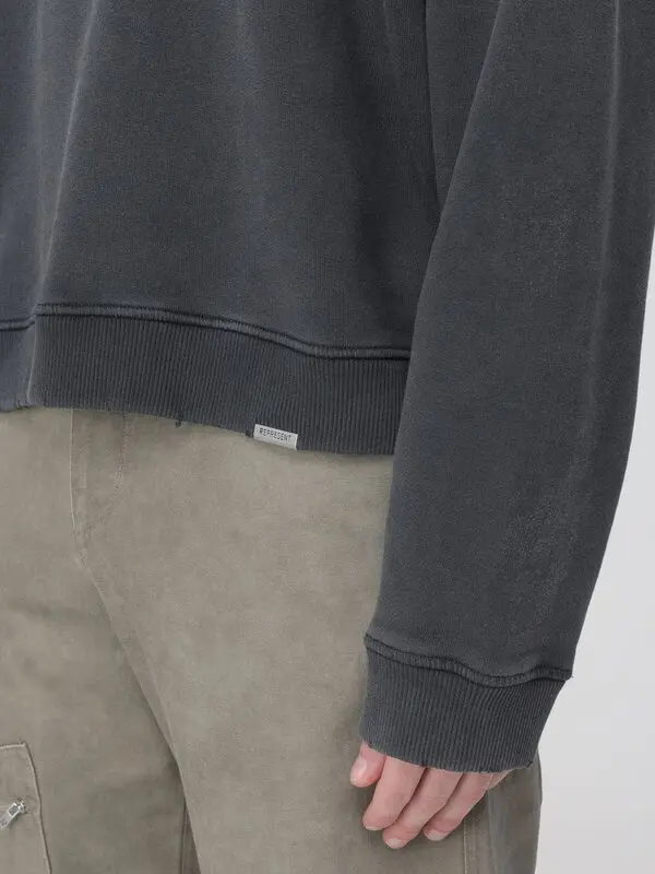 REPRESENT Cotton Crewneck Sweatshirt With Logo - Grey