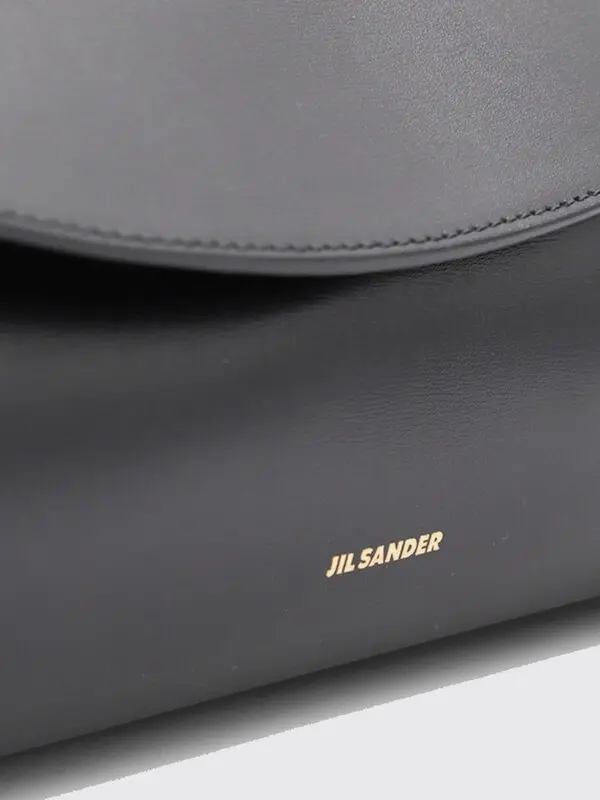JIL SANDER Cannolo Small Smooth Calfskin Leather Shoulder Bag - Grey