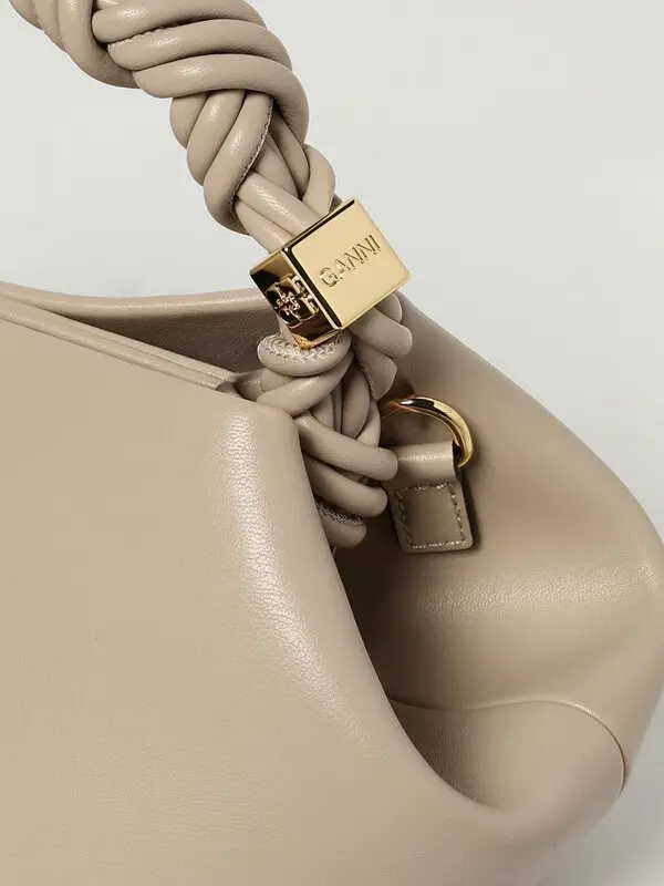 GANNI Twisted Handle Handbag - Grey