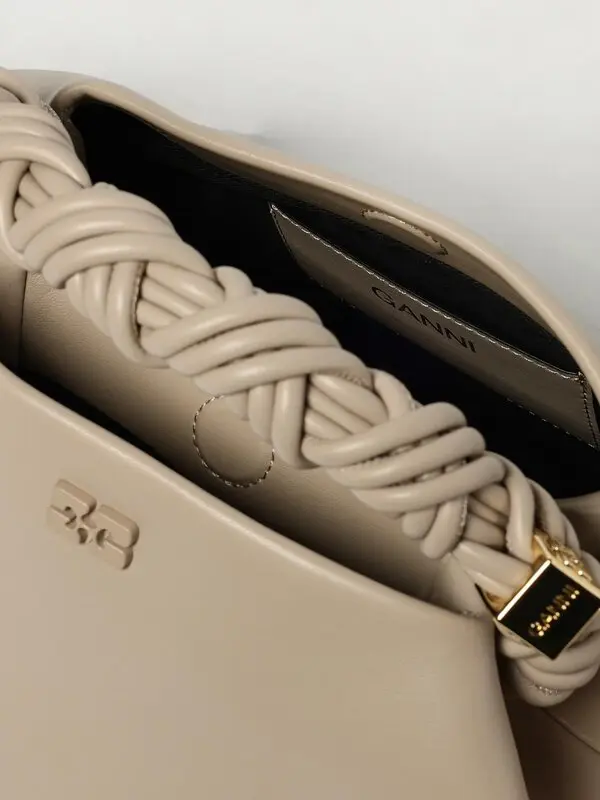GANNI Twisted Handle Handbag - Grey