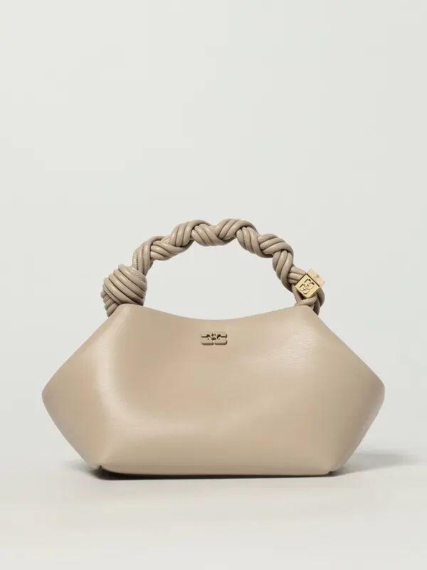 GANNI Twisted Handle Handbag - Grey