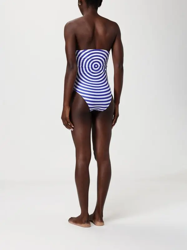 JEAN PAUL GAULTIER Striped One-piece Swimsuit - White 1