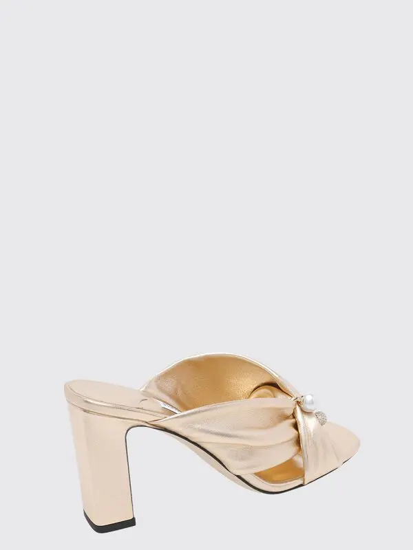 JIMMY CHOO Rafi Laminated Leather High-heeled Mules