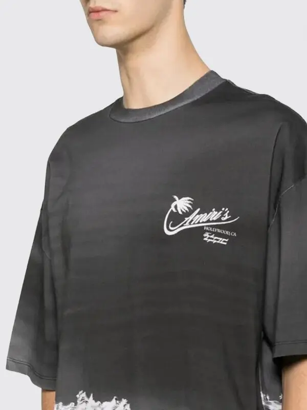 Amiri Oversized Cotton T-shirt With Graphic Print And Logo