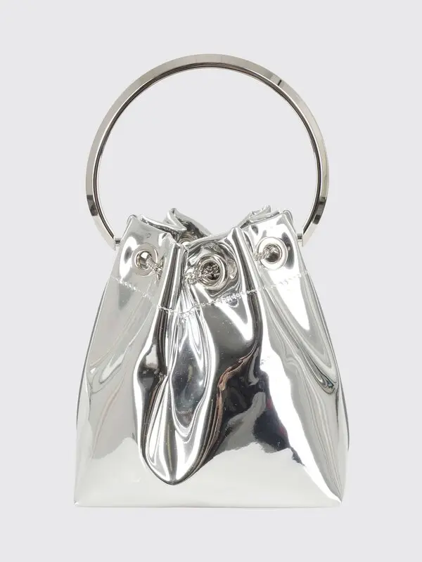 JIMMY CHOO Metallic Drawstring Mini Bag - Silver
