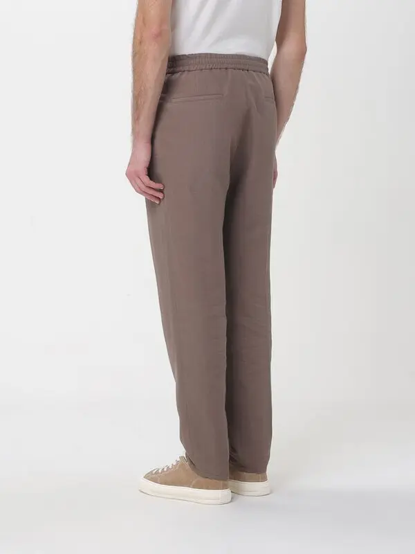 Brunello Cucinelli Linen And Cotton Trousers - Brown