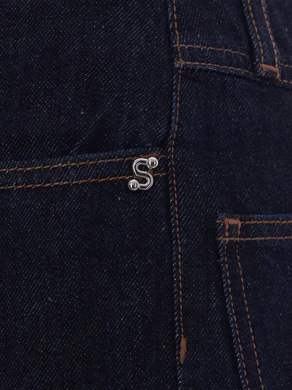 Sportmax Dora Palazzo Cotton Jeans - Blue