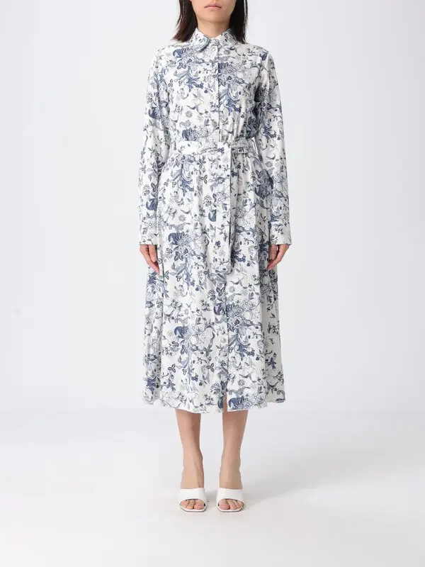 Liu Jo Floral Print Cotton Midi Shirtdress