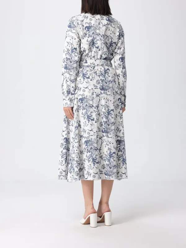 Liu Jo Floral Print Cotton Midi Shirtdress
