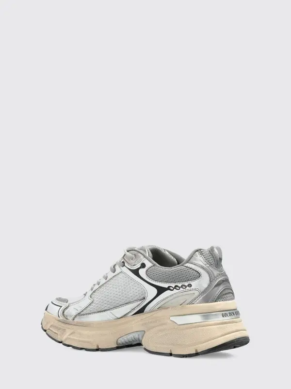 GOLDEN GOOSE Lightstar Sneakers In Mesh And Laminated Leather - Grey