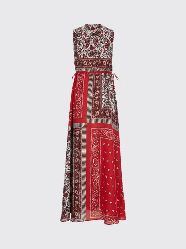 PAROSH P.a.r.o.s.h. Off-the-shoulder Bandana Print Silk Maxi Dress