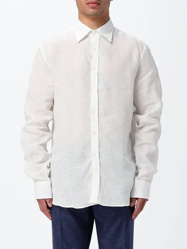 Canali Basic Linen Shirt - White