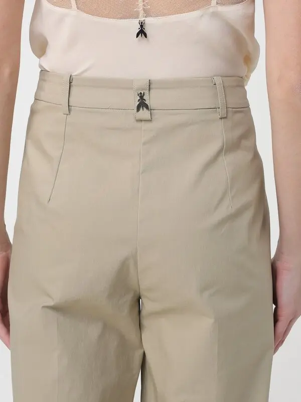 Patrizia Pepe Gabardine Wide Leg Trousers - Beige
