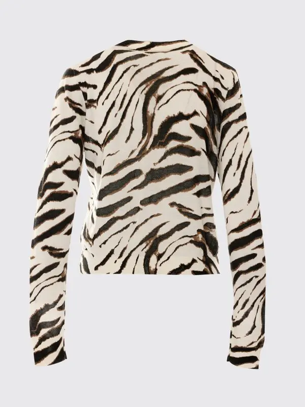 GANNI Zebra-print Organic Cotton Cardigan