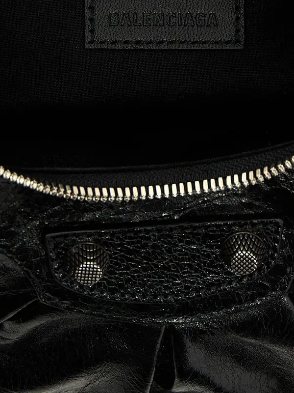 Balenciaga Le Cagole Xs Arena Leather Bag - Black