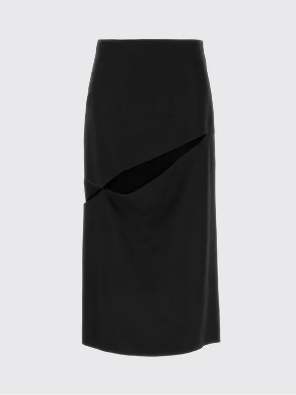 JIL SANDER Cut-out Wool Blend Pencil Midi Skirt