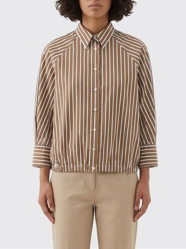 Brunello Cucinelli Striped Cotton Shirt - Brown