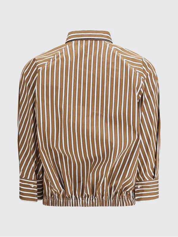Brunello Cucinelli Striped Cotton Shirt - Brown