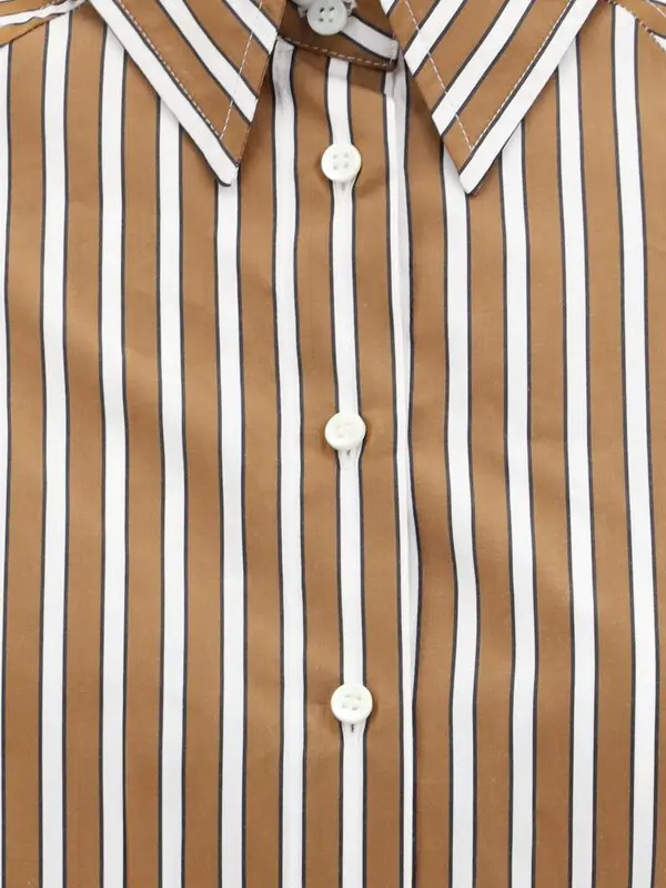 Brunello Cucinelli Striped Cotton Shirt - Brown