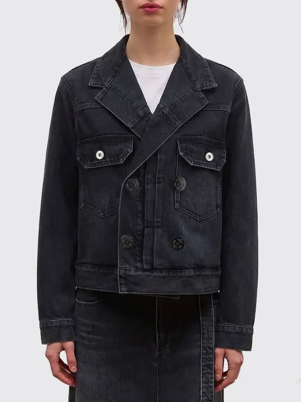 Sacai Double-breasted Denim Jacket - Black