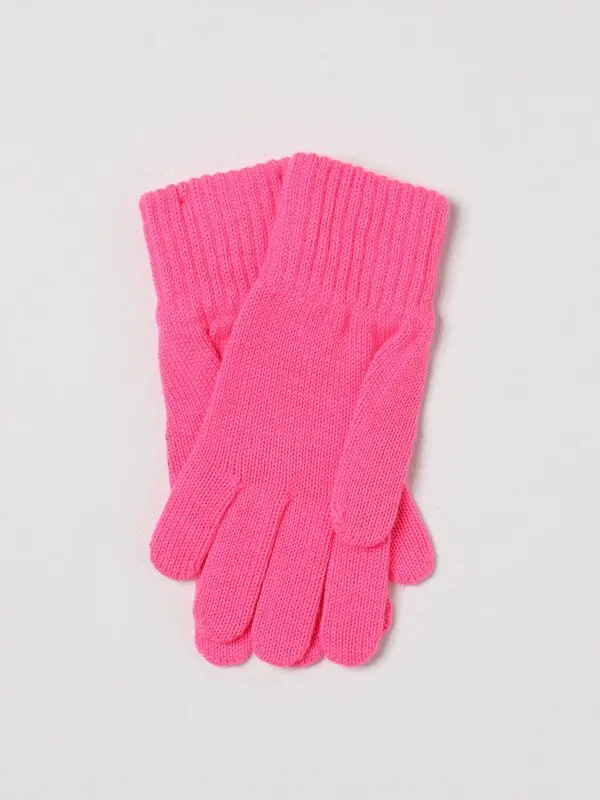 MSGM Ribbed Knit Gloves With Logo Detail