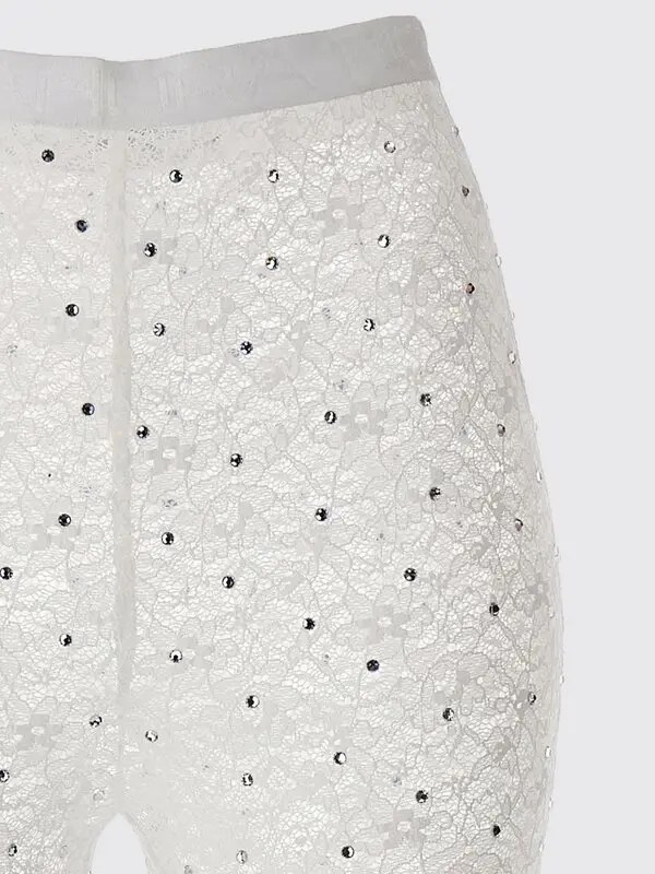 Alessandra Rich Embellished Lace Trousers