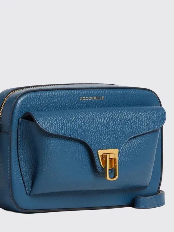 COCCINELLE Beat Mini Hammered Leather Bag - Blue