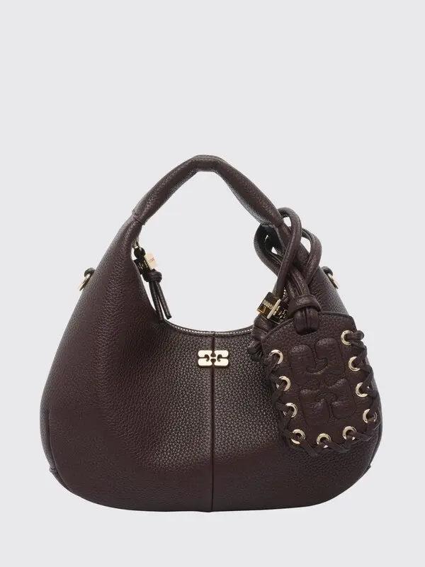 GANNI Hobo Bag In Recycled Fabric With Monogram Pattern And Butterfly Charm