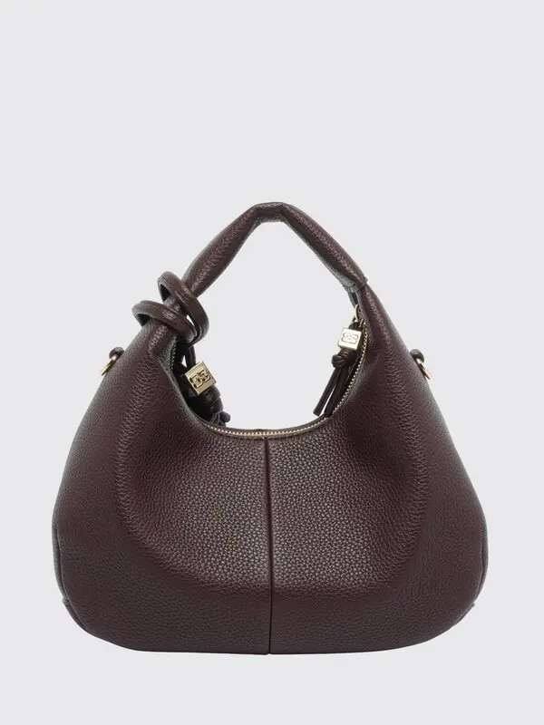 GANNI Hobo Bag In Recycled Fabric With Monogram Pattern And Butterfly Charm