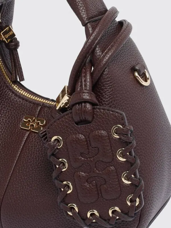 GANNI Hobo Bag In Recycled Fabric With Monogram Pattern And Butterfly Charm