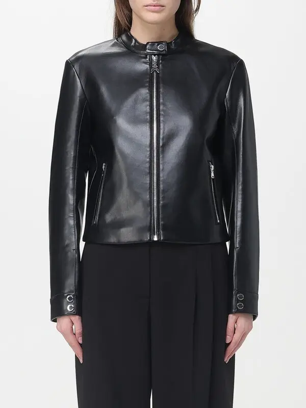 Patrizia Pepe Faux Leather Biker Jacket - Black