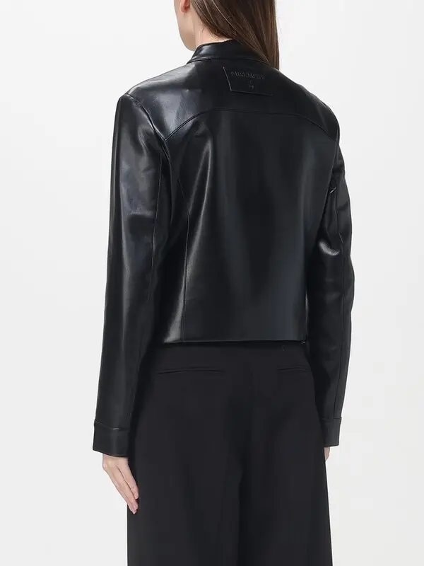 Patrizia Pepe Faux Leather Biker Jacket - Black