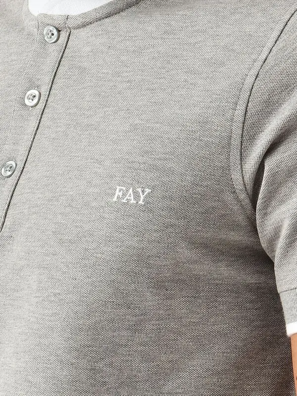 FAY Basic Cotton Polo Shirt - Grey