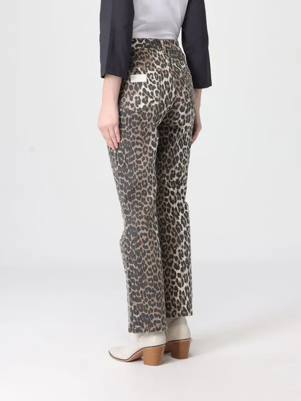 GANNI High-waisted Cropped Flare Jeans In Animal Print - Multicolor