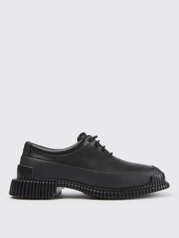 Camper Pix Lace-up Calfskin Shoes - Black