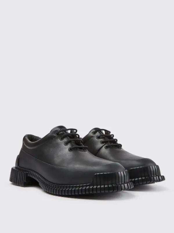 Camper Pix Lace-up Calfskin Shoes - Black