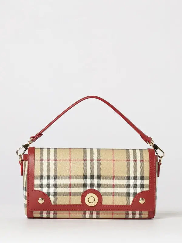 Burberry Note Coated Cotton Bag With Vintage Check Print