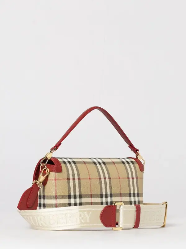 Burberry Note Coated Cotton Bag With Vintage Check Print