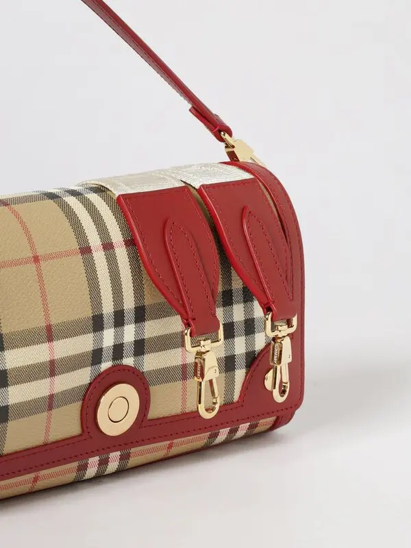 Burberry Note Coated Cotton Bag With Vintage Check Print
