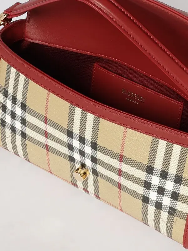 Burberry Note Coated Cotton Bag With Vintage Check Print