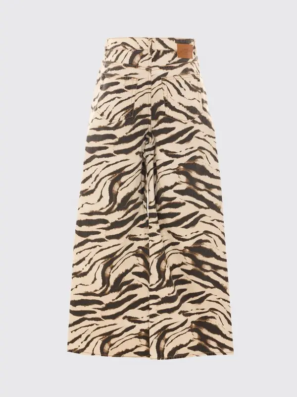 GANNI High-waisted Wide Leg Zebra Print Jeans