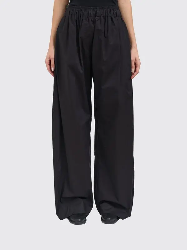 THELATEST Cotton Wide-leg Trousers - Black