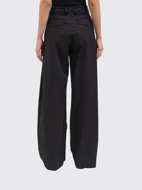 THELATEST Cotton Wide-leg Trousers - Black